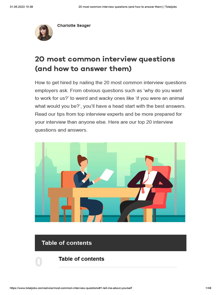 Top 20 Common Interview Questions | PDF | Job Interview | Recruitment