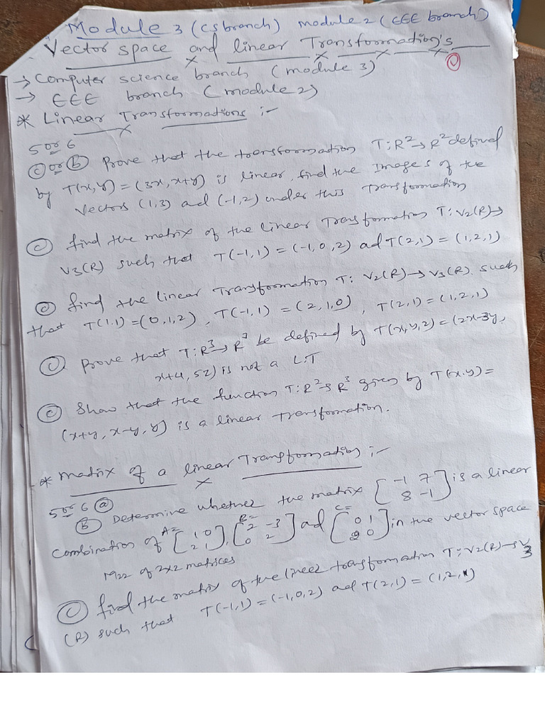 Mathematics Module 3 Question Bank | PDF