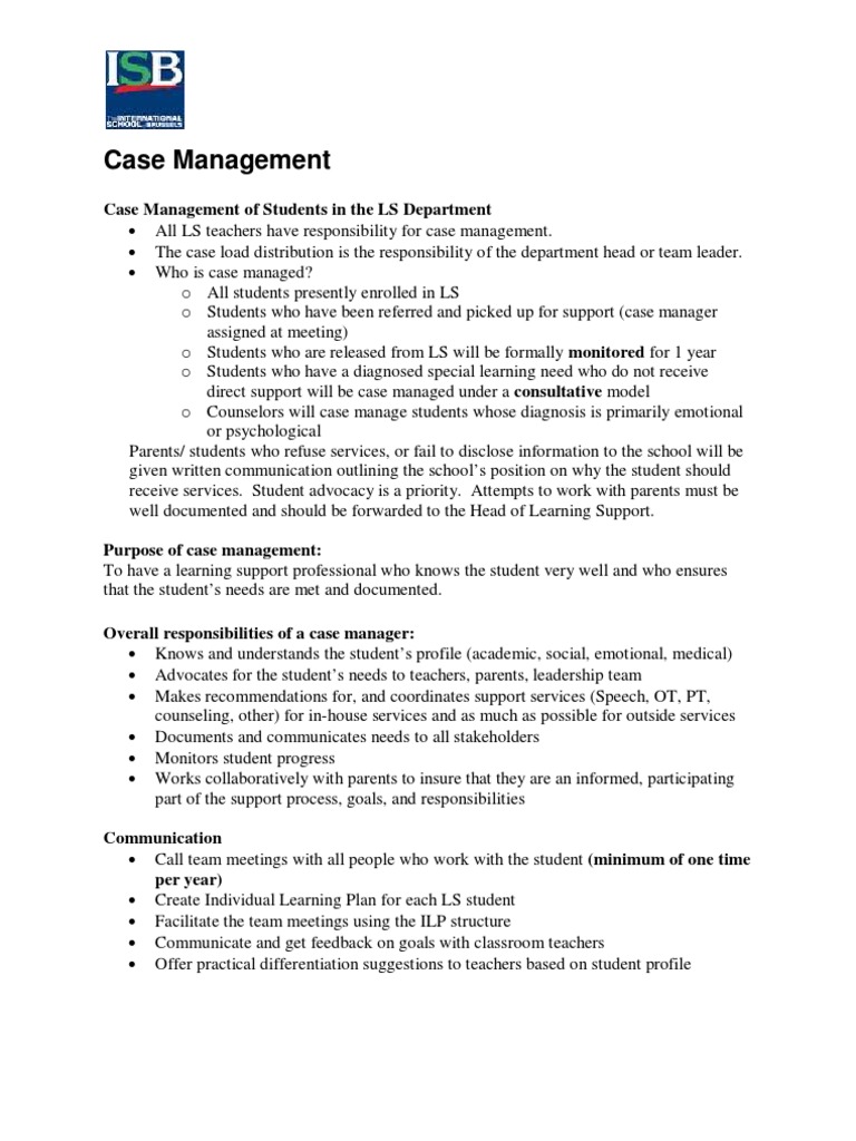 Case Management | PDF | School Counselor | Teachers