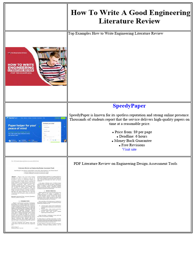 Writing an Engineering Literature Review | PDF | Apa Style | Thesis