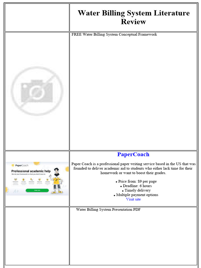 Water Billing System Literature Review | PDF | Systematic Review