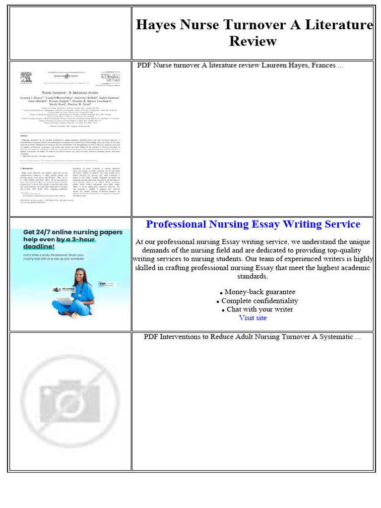 Hayes Nurse Turnover A Literature Review | PDF | Information And Communications Technology | Essays
