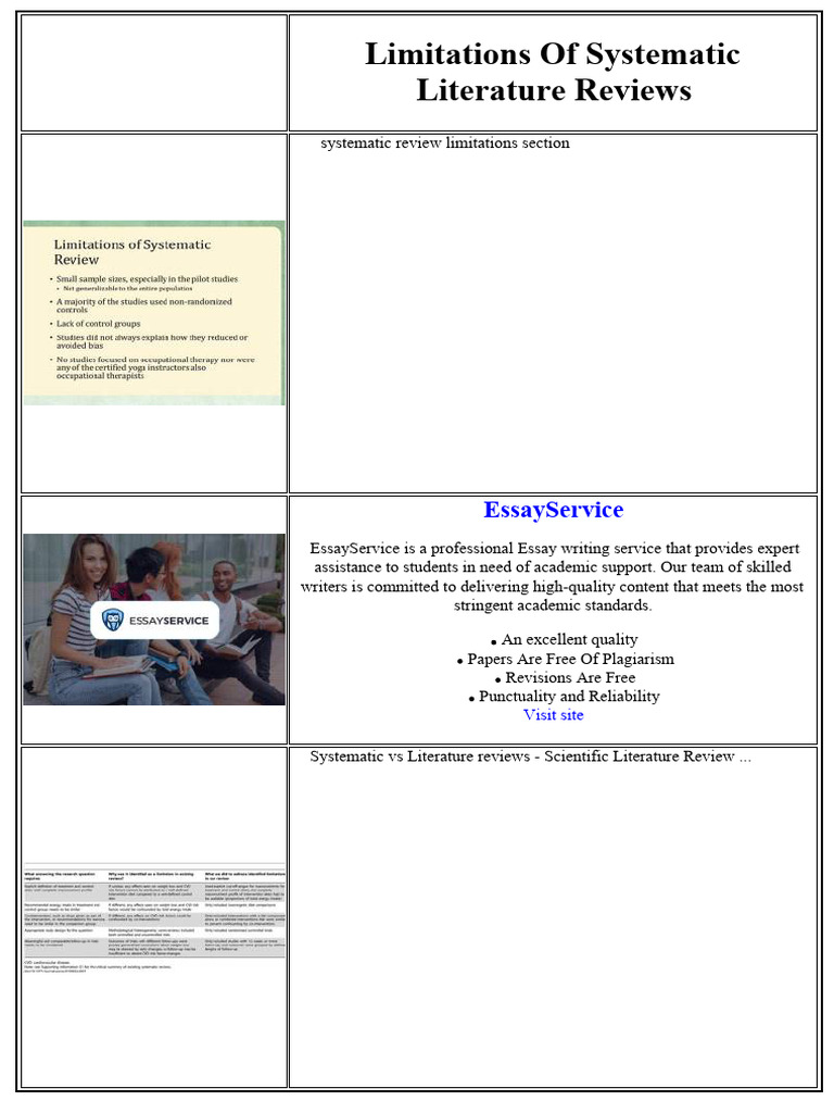 Limitations of Systematic Literature Reviews | PDF | Essays ...