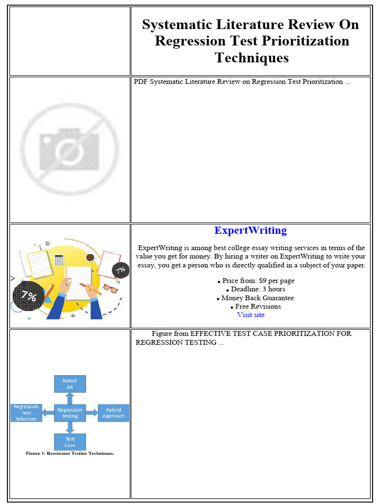 Systematic Literature Review On Regression Test Prioritization Techniques Pdf Apa Style Essays