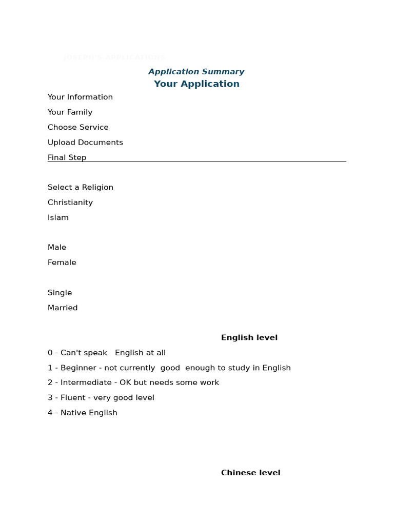 Application Summary | PDF | Educational Stages