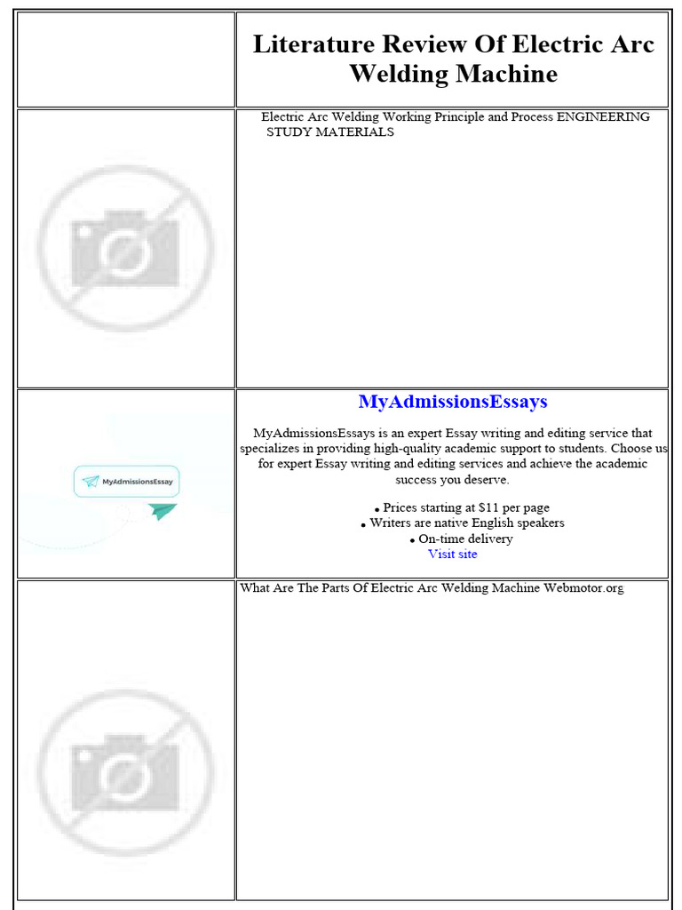 Literature Review of Electric Arc Welding Machine | PDF | Infants | Essays