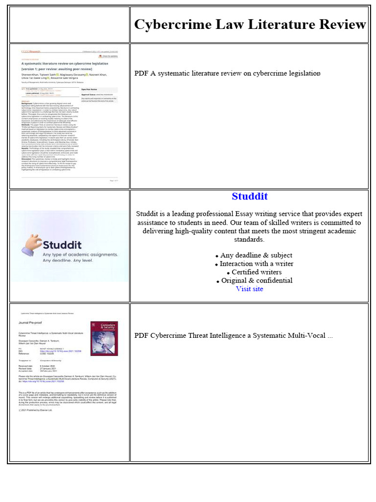 Cybercrime Law Literature Review | PDF | Apa Style | Thesis
