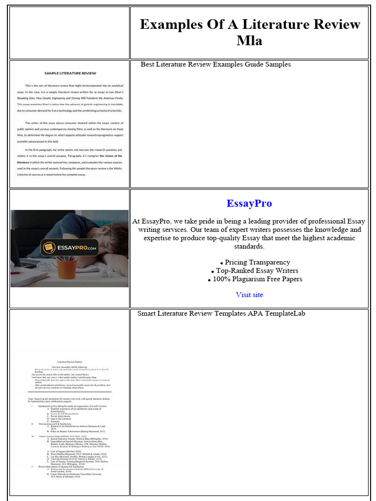 MLA Literature Review Examples Guide | PDF | Qualitative Research