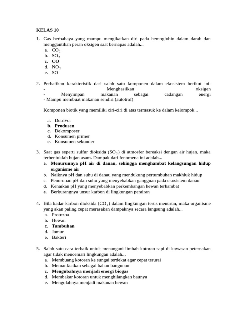 Kelas 10 Soal Fix | PDF