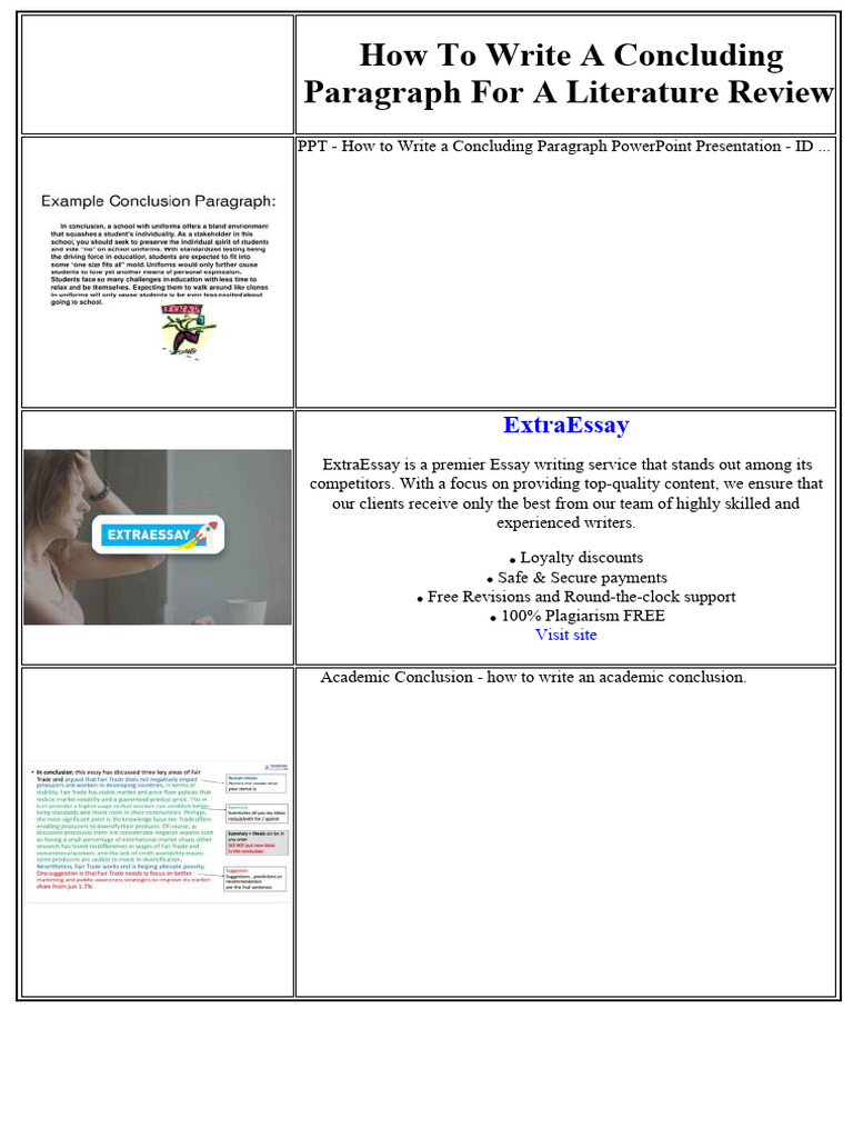 How To Write A Concluding Paragraph For A Literature Review | PDF ...