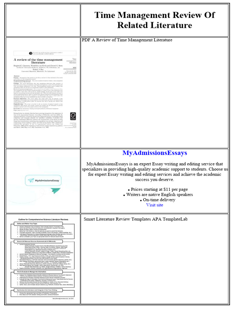 Time Management Literature Review Insights | PDF | Systematic Review ...