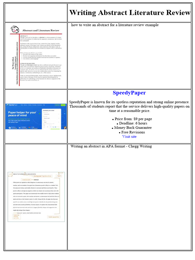 Writing Abstract Literature Review | PDF | Concrete | Essays
