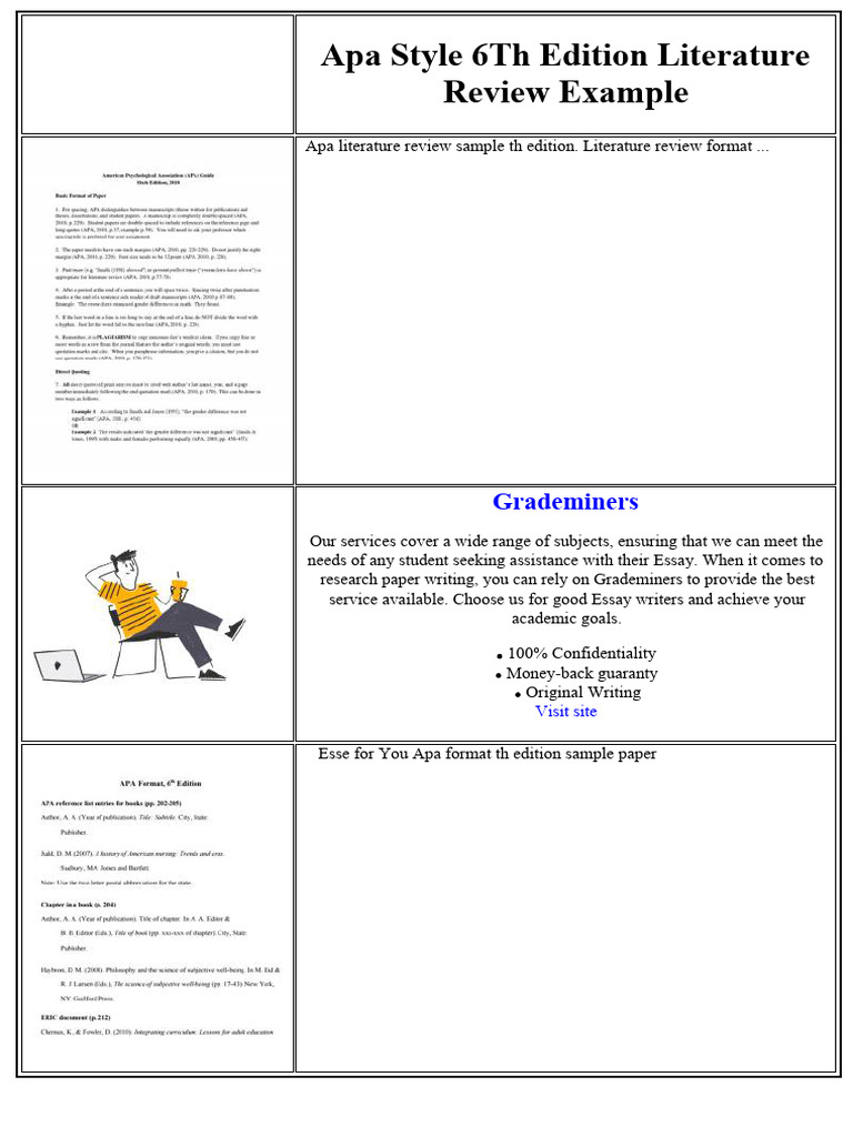 Apa Style 6th Edition Literature Review Example | PDF | Essays | Thesis