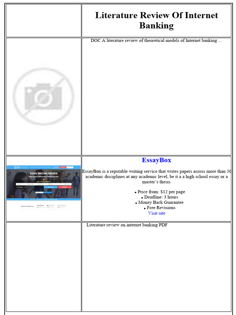 Literature Review of Internet Banking | PDF | Bulimia Nervosa | Leadership