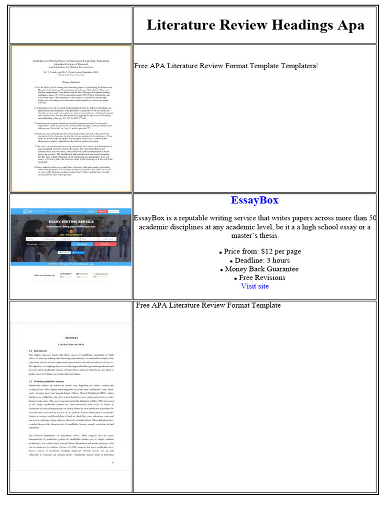 Literature Review Headings Apa | PDF | Hybrid Vehicle | Essays