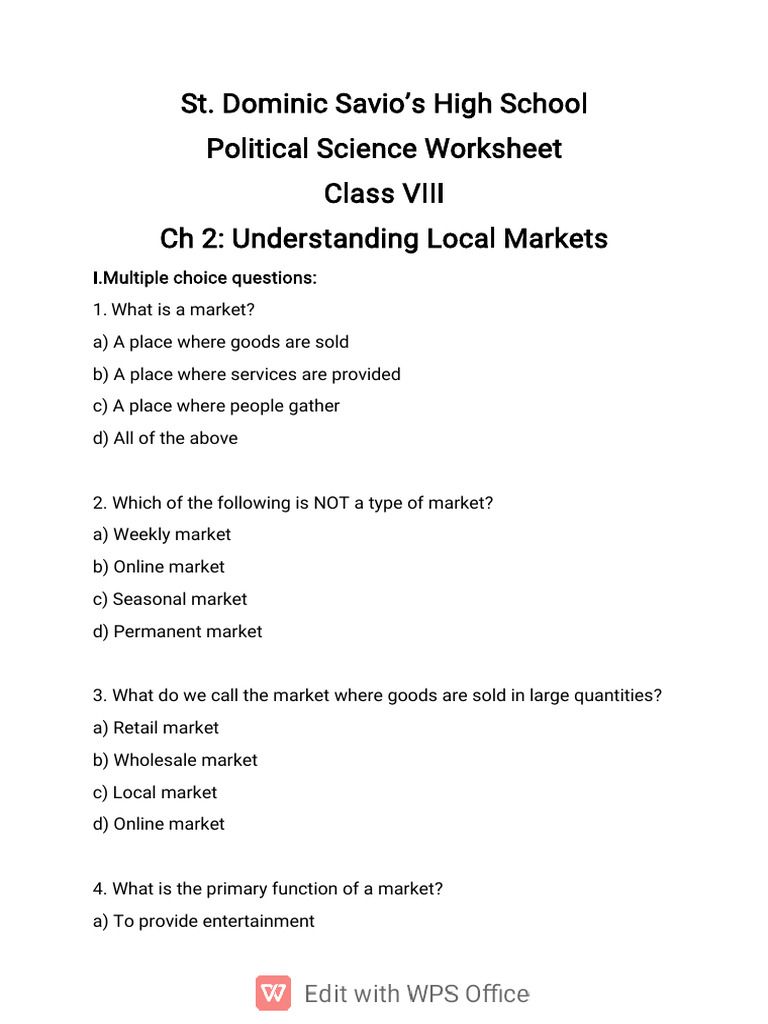 Political Science Worksheet | PDF