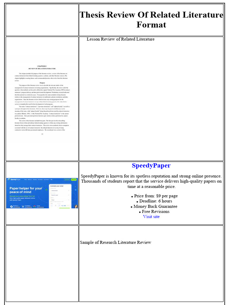 Thesis Review of Related Literature Format | PDF | Ulcerative Colitis ...