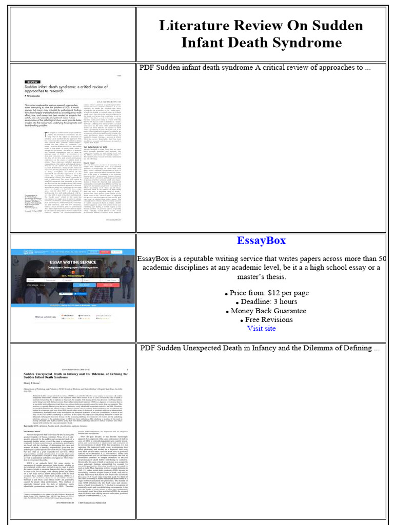 Literature Review On Sudden Infant Death Syndrome | PDF | Thesis | Essays