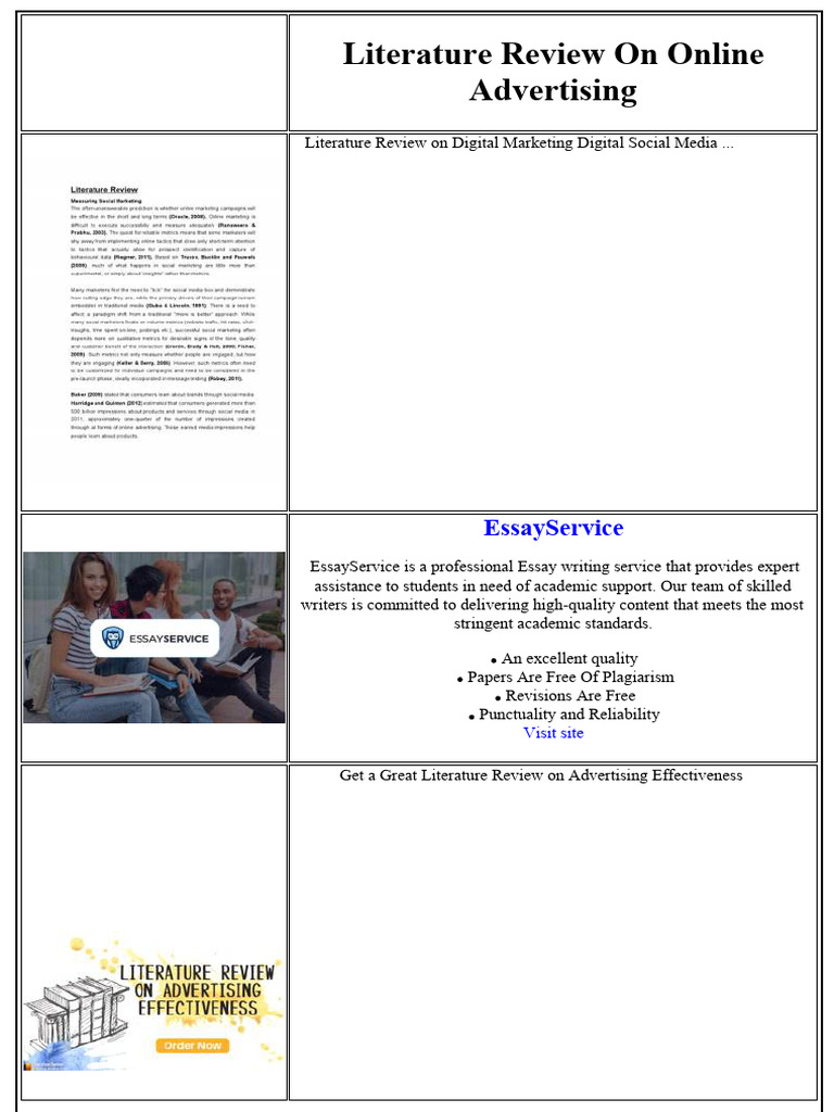 Literature Review on Online Advertising | PDF | Systematic Review