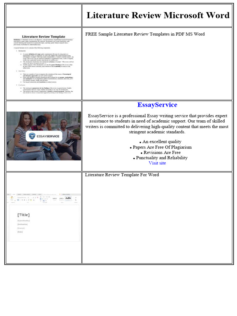 Free Literature Review Templates for Word | PDF | Electronic Health ...