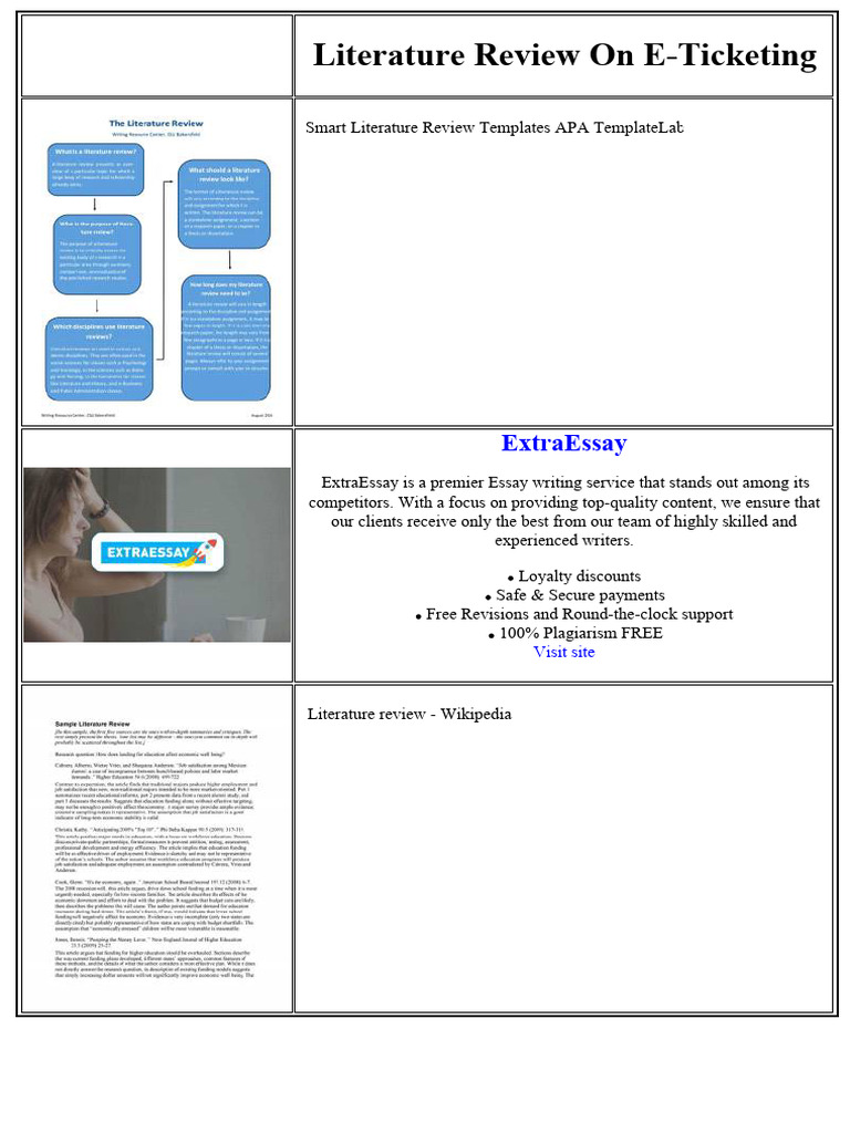 Literature Review On E-Ticketing | PDF | Breastfeeding | Leadership