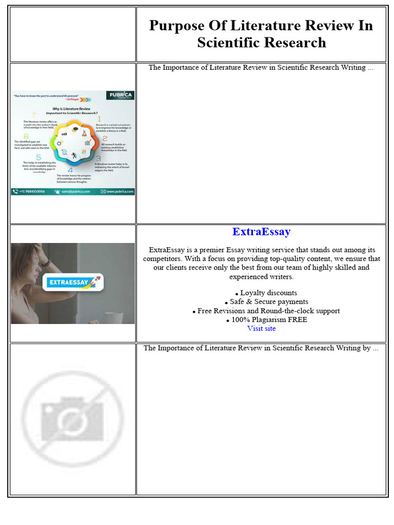 Purpose of Literature Review in Scientific Research | PDF | Essays | Literature Review