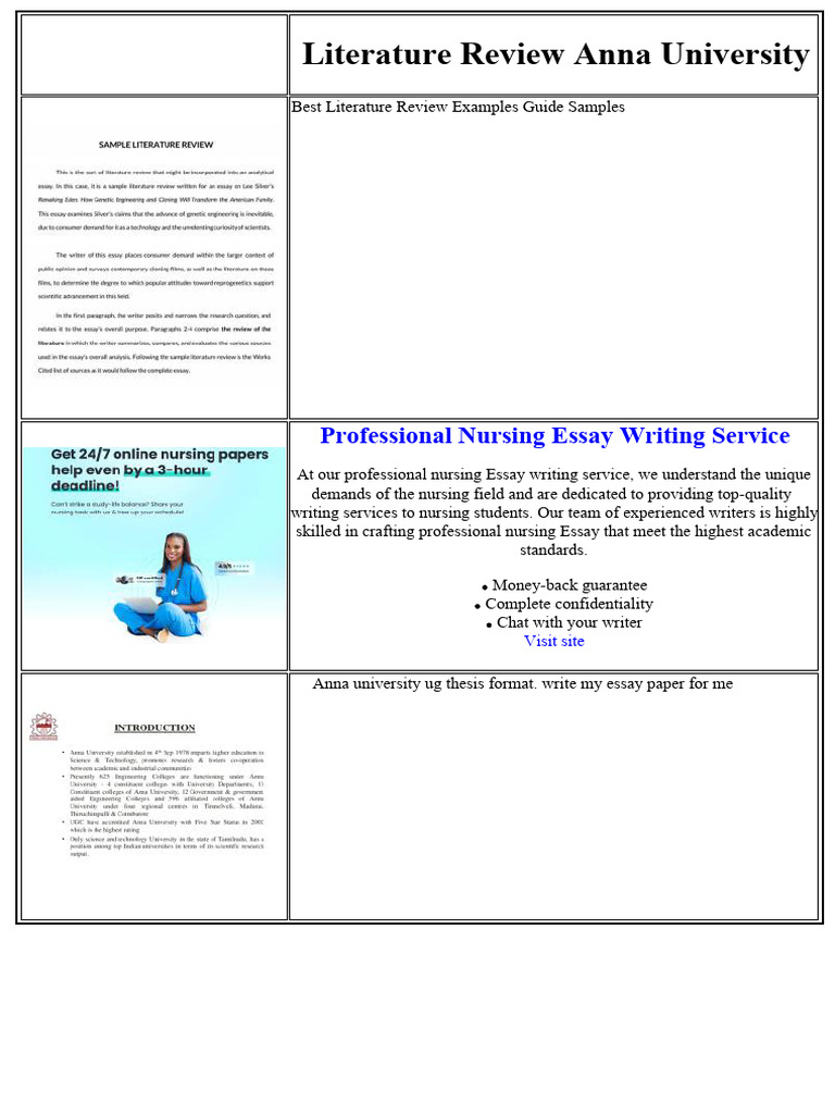 Literature Review Anna University | PDF | Essays | Thesis