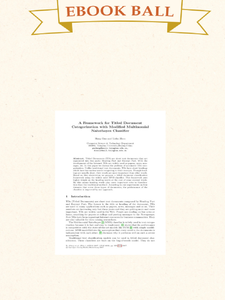 A Framework for Titled Document Categorization with Modified Multinomial Naivebayes Classifier ...