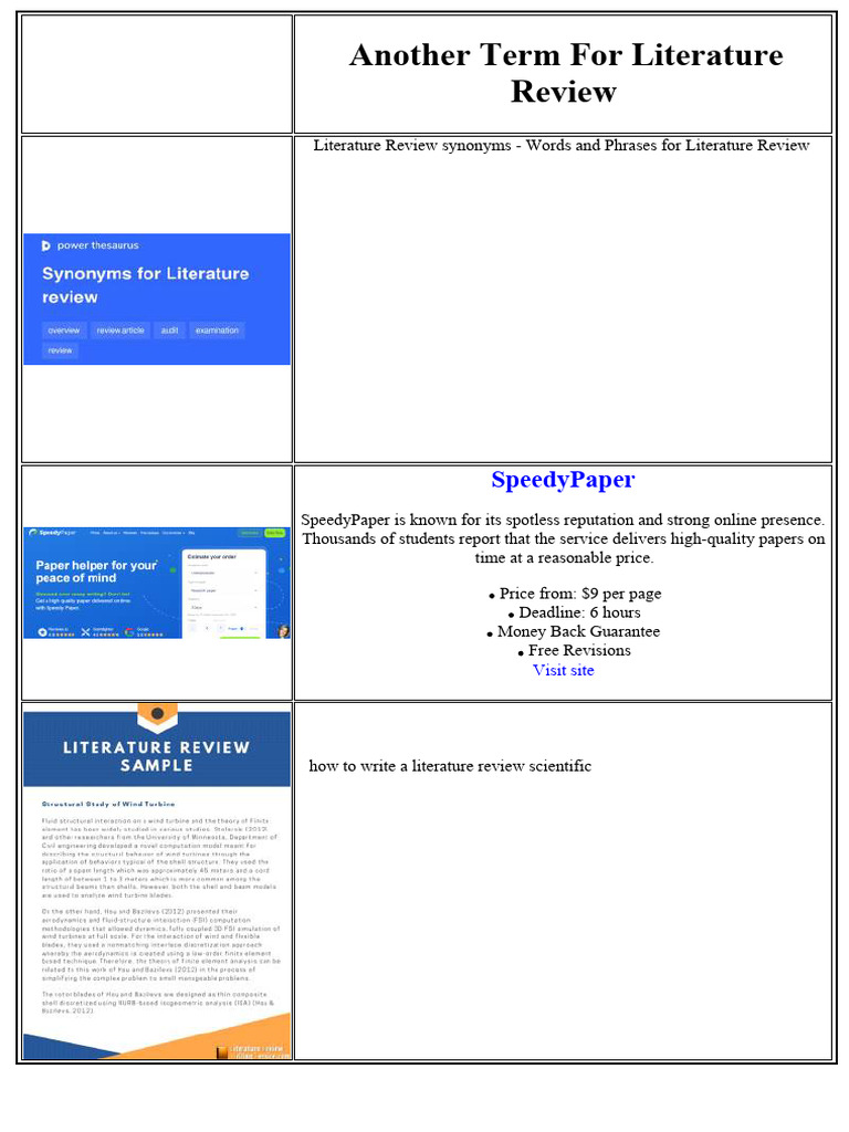 Synonyms for Literature Review | PDF | Apa Style | Essays