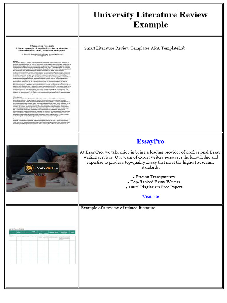 University Literature Review Guide | PDF | Systematic Review | Essays