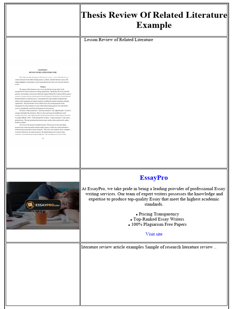 Thesis Literature Review Overview | PDF | Diabetes | Thesis