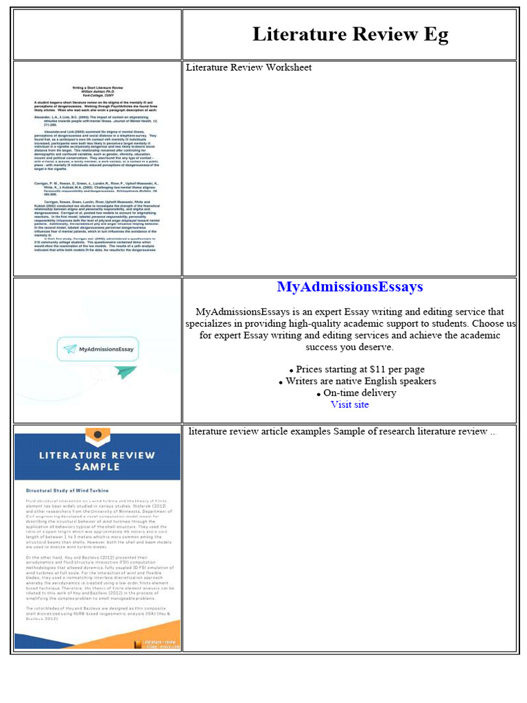 Literature Review Eg | PDF | Essays | Literature Review