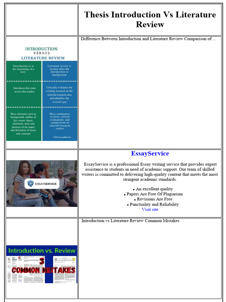 Thesis Introduction vs Literature Review Guide | PDF | Fiberglass | Thesis