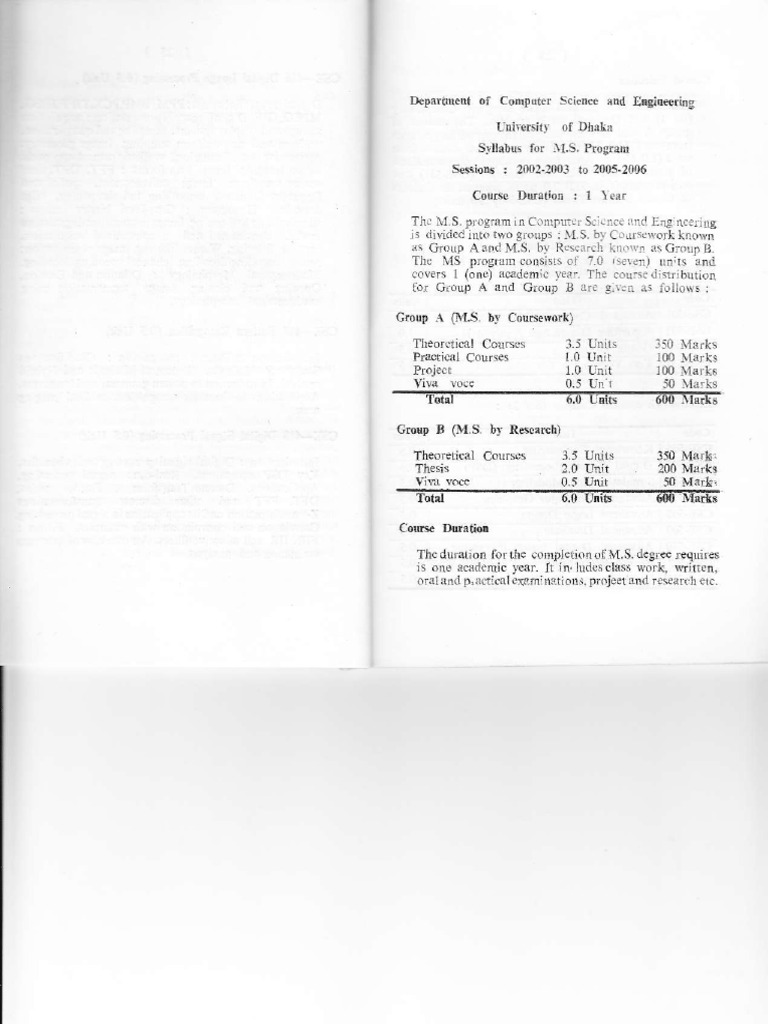 M.S. in Computer Science Curriculum | PDF