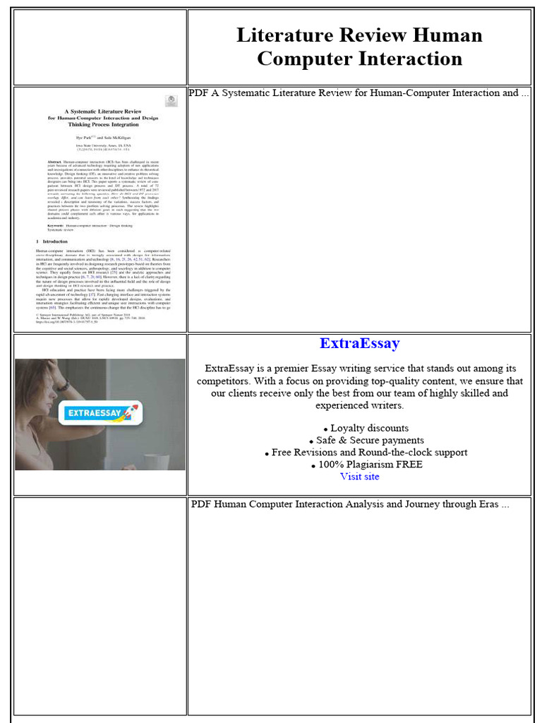 Systematic Review of Human-Computer Interaction | PDF | Mental Disorder ...