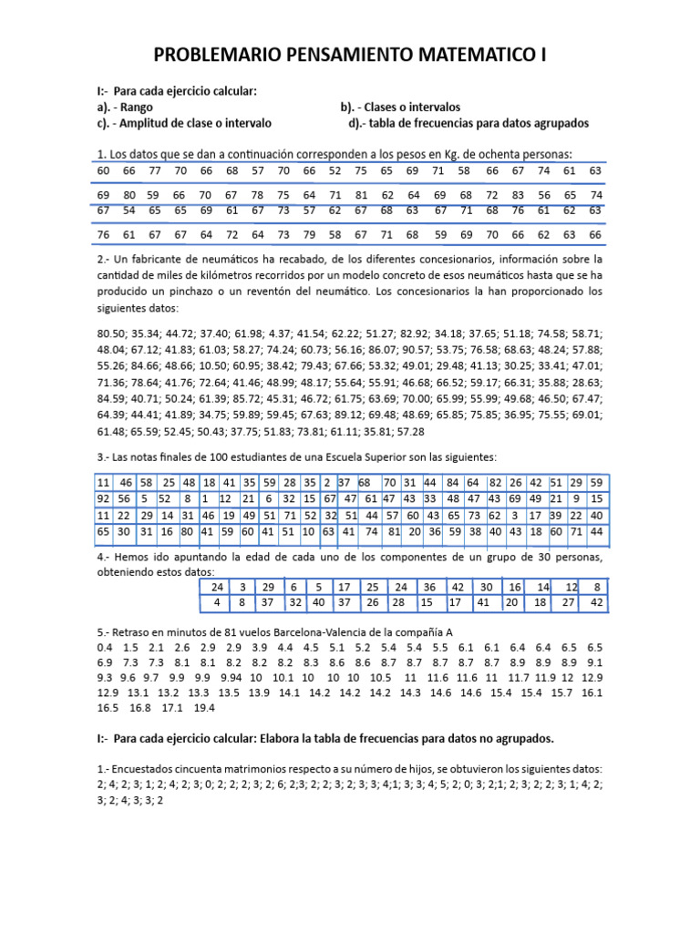 Problemario PM I 2 Corte | PDF
