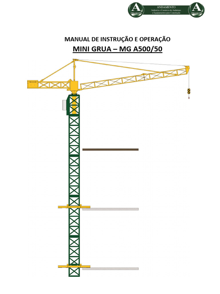 Manual Mini Grua MG A500/50: Instruções e Segurança | PDF | Guindaste ...