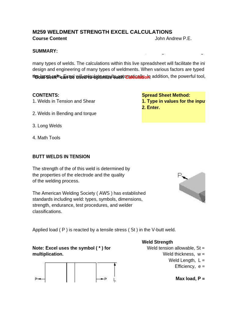 Weld Strength Calculate | PDF | Bending | Beam (Structure)
