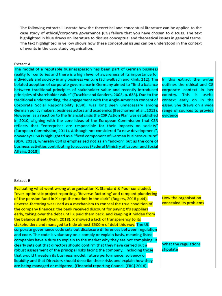Linking Ethical Concepts and Theories To Case Study Organisation | PDF ...