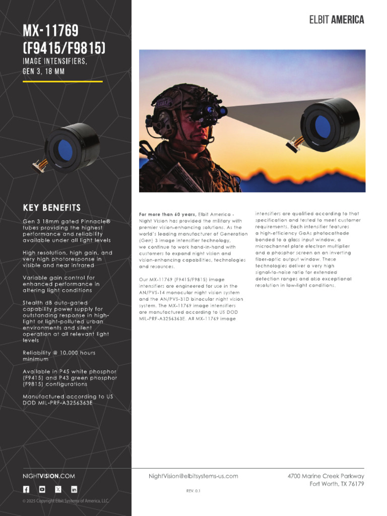 ElbitAmerica MDS-MX-11769-1 Datasheets 4-23-25 OTL | PDF