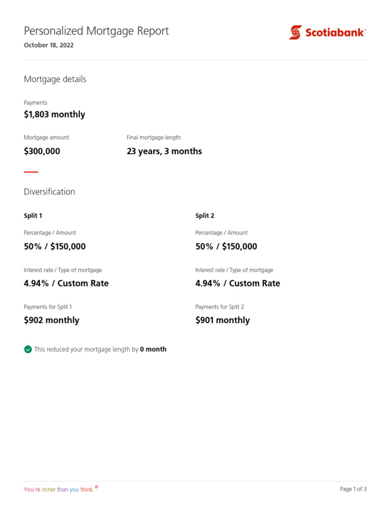 Personalized Mortgage Report | PDF | Mortgages | Interest