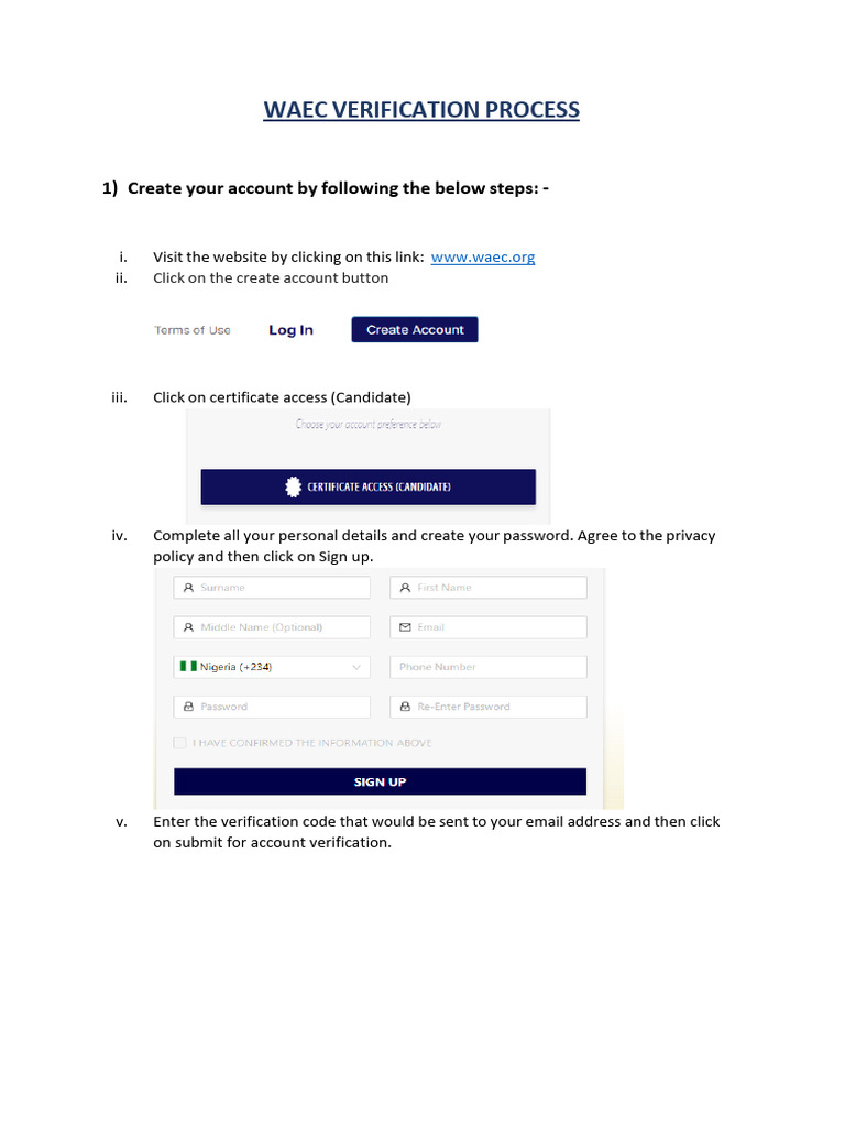 WAEC Certificate Verification Guide | PDF