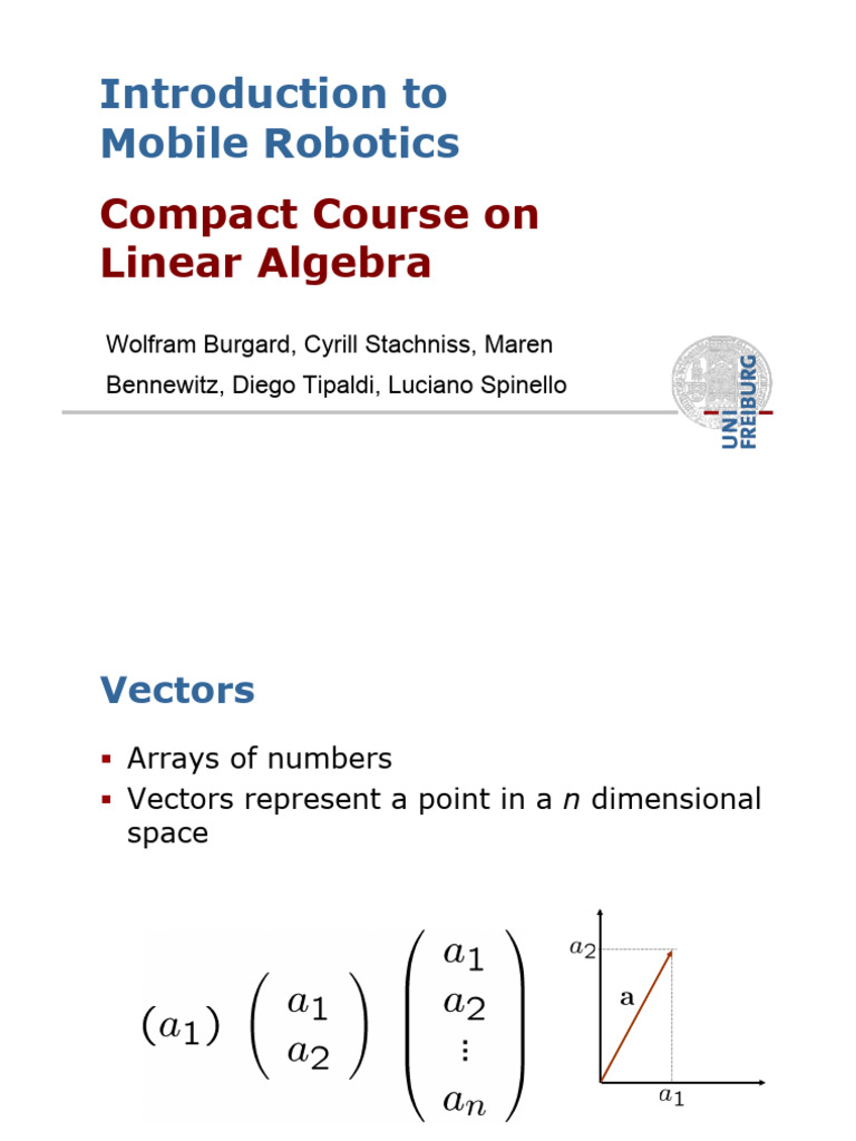 Linear Algebra for Mobile Robotics | PDF | Matrix (Mathematics ...
