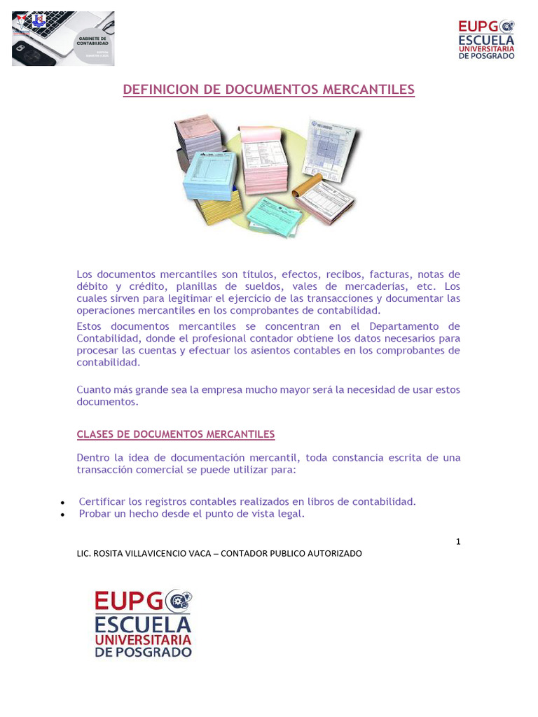 Documentos Mercantiles | PDF | Cheque | Contabilidad