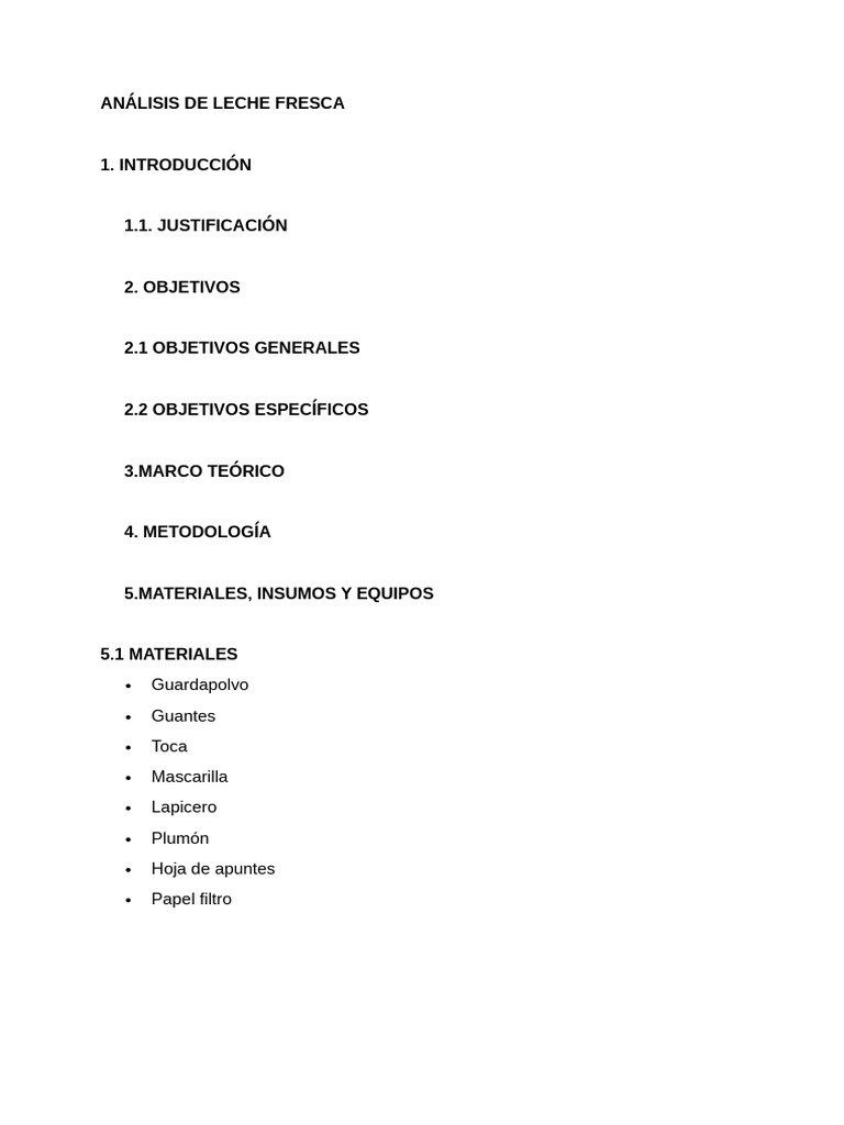 Análisis de Leche Fresca | PDF | Leche | Ph