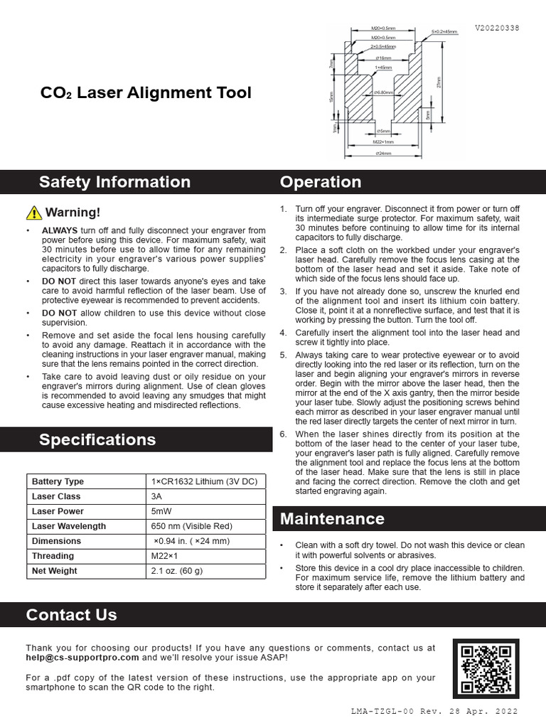 Omtech CO2 Laser Alignment Guide | PDF | Mirror | Laser