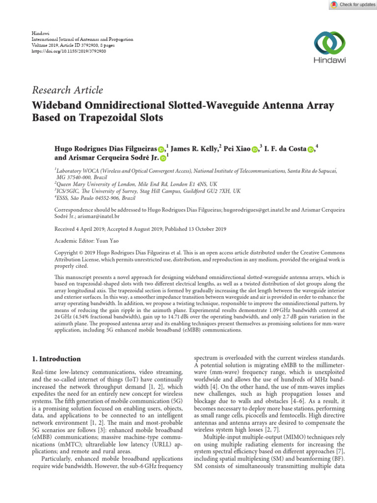 International Journal of Antennas and Propagation - 2019 - Filgueiras - Wideband Omnidirectional ...