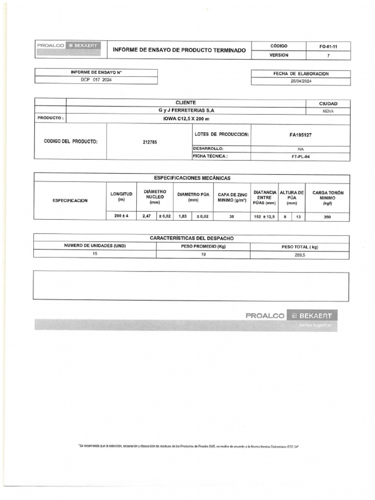 Item 2-Alambre Galv #DCP - 203-2023 | PDF
