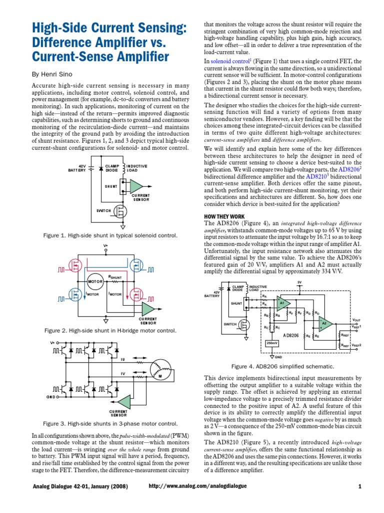 High-Side Current Sensing Guide | PDF | Amplifier | Resistor