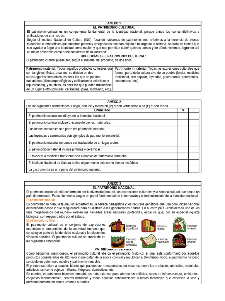 16.-DPCC 5°-U4-SESION 4-Ficha de Trabajo | PDF | Patrimonio cultural | Bienes (Ley)